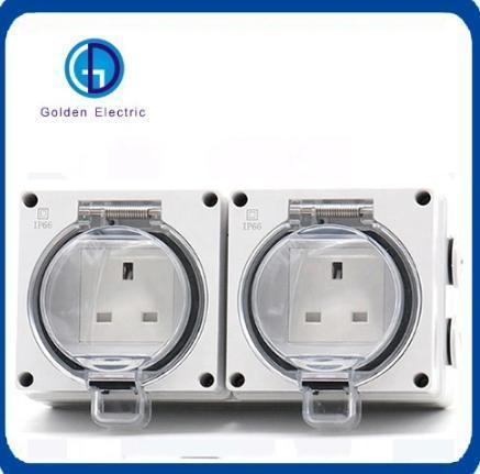 French Type 16A 2 Gang Switch 2 Gang Socket Surface Mounted Waterproof Switch Socket