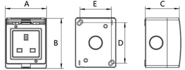 British Type Surface Mounted Waterproof Switch Socket 13A