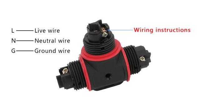 T Shape 3 Pin 250V 24A IP68 Waterproof Connector Cable Wire Gland Sleeve Connector Quick Connect Waterproof Connector