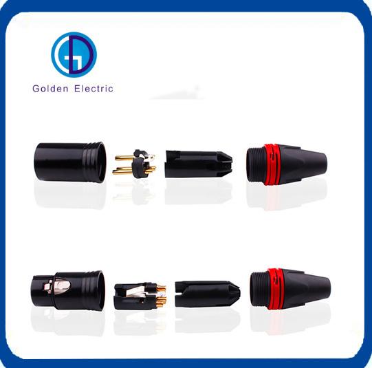 2023 Hot Sale 3pin Gold Colors XLR Plug Jack Male/Female Microphone Connector Mic Adapter XLR Cable