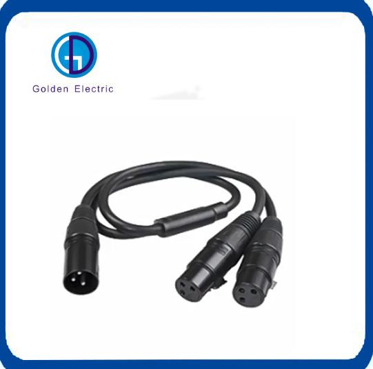 2023 Hot Sale 3pin Gold Colors XLR Plug Jack Male/Female Microphone Connector Mic Adapter XLR Cable