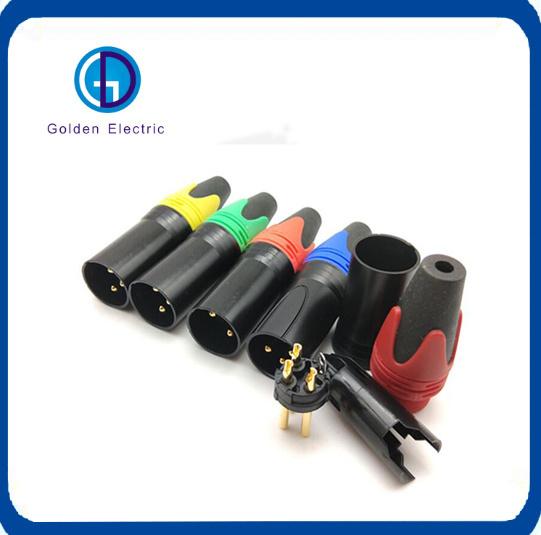 2023 Hot Sale 3pin Gold Colors XLR Plug Jack Male/Female Microphone Connector Mic Adapter XLR Cable