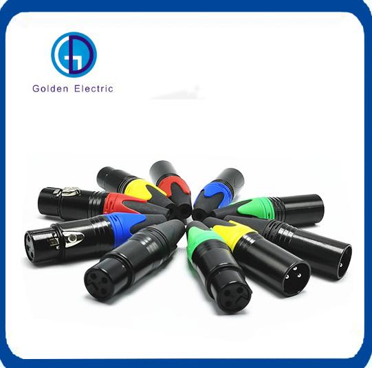 2023 Hot Sale 3pin Gold Colors XLR Plug Jack Male/Female Microphone Connector Mic Adapter XLR Cable