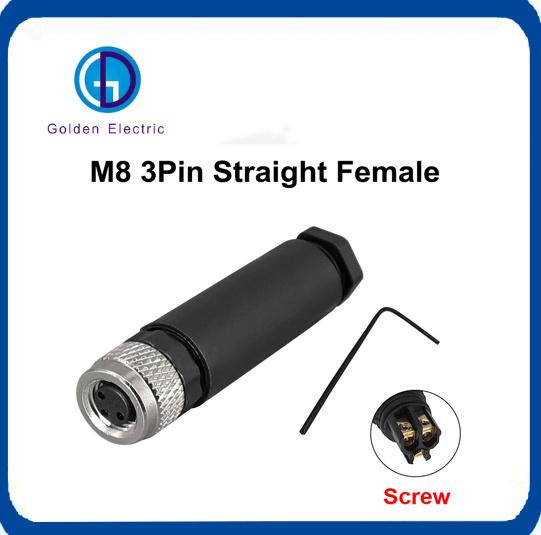 Male Female Plug Socket Screw Threaded Coupling 3pin 4pin Electric Waterproof Connectors M8 Sensor Connector