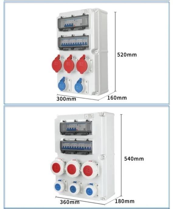 Indoor/Outdoor Waterproof Portable Combination Power Distribution Board Boxes Industrial Plug Socket Box