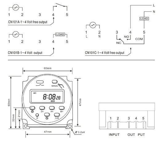 Cn101A 24 Hours Programmable Digital Timer Switch