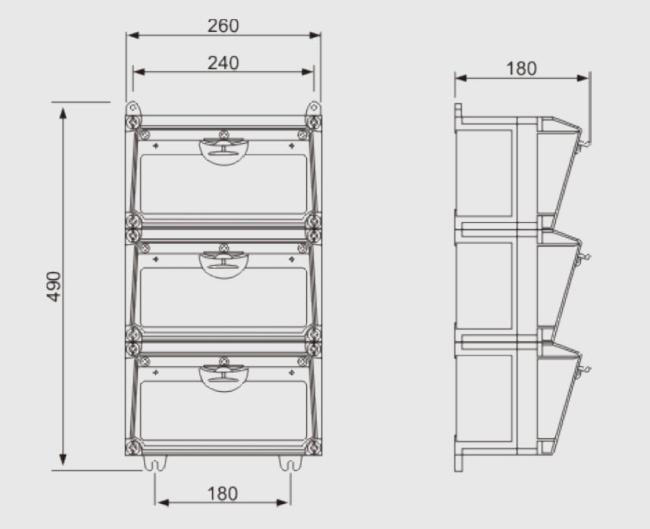 Outdoor Electrical IP65 Power Panel Distribution Board Box Plastic MCB Distribution Box
