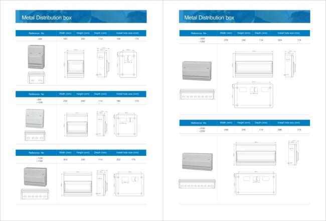 4/6/8/10/12/14/16/18/20/22ways Metal Compact Consumer Unit Surface MCB Distribution Box