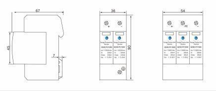 Manufacture DC 2p 3p Surge Protector Device 20-40ka SPD 600V 1000V