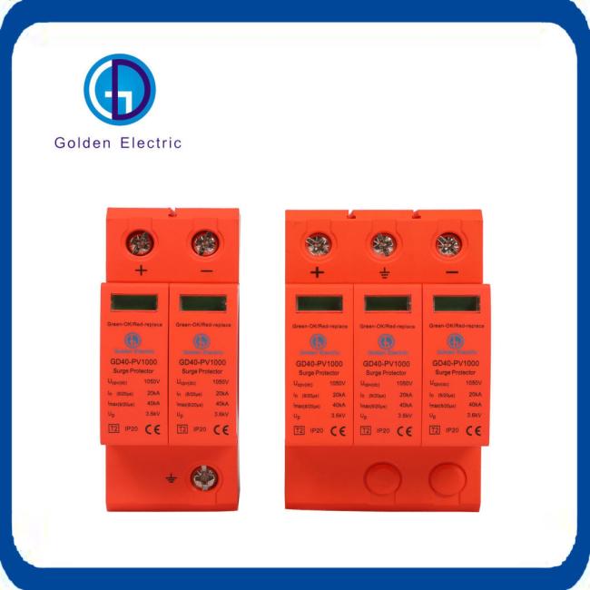 AC DC SPD 2p 3p 4p 20-40ka Surge Protector Device for PV Solar System DC500V/600V/800V/1000V Lightning Arrester Protector