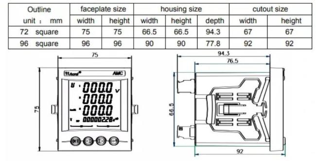 LCD/LED Display Three Phase Intelligent Digital Meter Multi-Function Digital Panel Meter Smart Power Meter Energy Meter