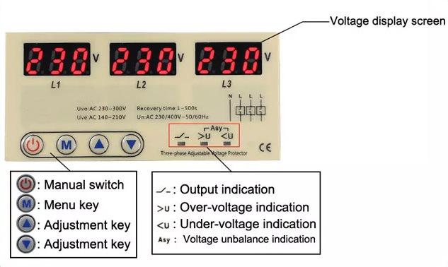 Factory Direct Sale Adjustable Three-Phase Voltage/Current Protector