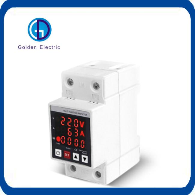 DIN Rail Adjustable Over and Under Voltage Protective Device Protector Relay with Current Protection Kwh Energy Merter