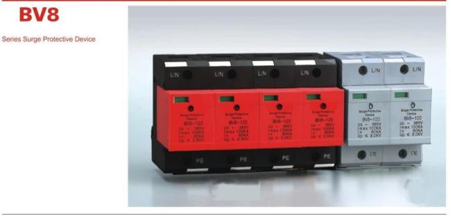 Imax 60ka~150ka Application Protection Solar System Grade B Class Surge Protection Device Lightning Arrester Energy SPD