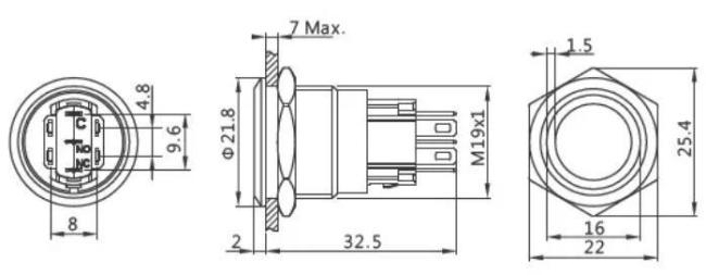 IP67 Waterproof Electronic LED Momentary Push Button Switch Locking Metal Push Button Switch