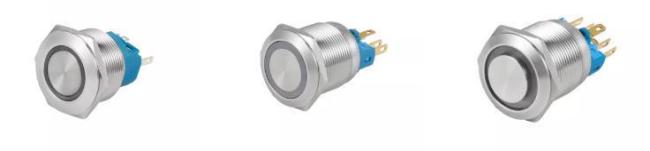 IP67 19/22/25mm Diameter on off Stainless Steel 12V 24V 36V Momentary Self-Locking Metal Push Button Switch 220V with 5pins 6pins