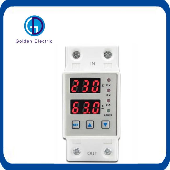 380V 40A Three Phase Automatic Recovery Over and Under Voltage Protector Reconnect Protective Device DIN Rail Relay