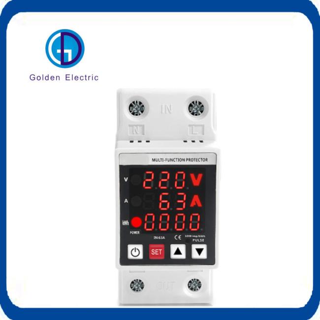 380V 40A Three Phase Automatic Recovery Over and Under Voltage Protector Reconnect Protective Device DIN Rail Relay