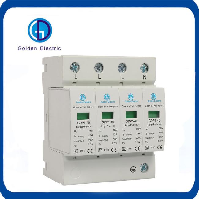 Surge Protection Device SPD 385VAC 20ka 40ka SPD 1p 2p 3p 4p 3p+N AC Outdoor Lightning Protector Surge Arrestor for Household Use
