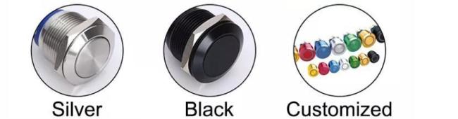 Customizable IP67 Push Button Switch Factory Outlet Metal / Plastic Momentary / Latching 12mm, 16mm, 19mm, 22mm, 25mm, 30mm
