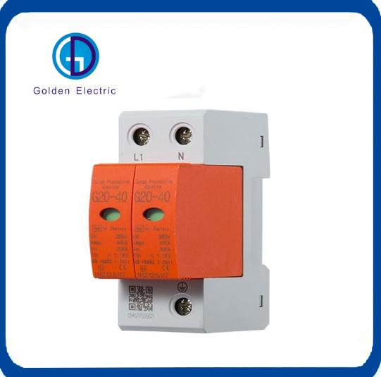 AC Surge Protection Device SPD Imax 40ka Lightning Surge Protector 230V 440V Surge Arrester for Solar System