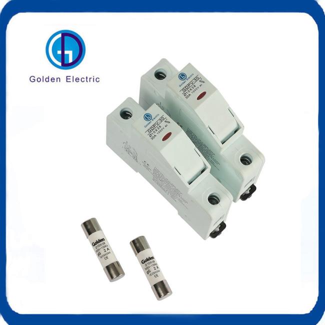 Solar PV Control Fuse Holder DC 1000V 1p 10A 16A 20A 25A 32A Electric Ceramic Cylinder Fuse Link Fuse Base with Indicator
