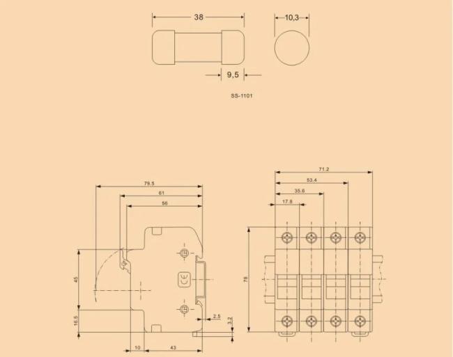 Solar PV Control Fuse Holder DC 1000V 1p 10A 16A 20A 25A 32A Electric Ceramic Cylinder Fuse Link Fuse Base with Indicator