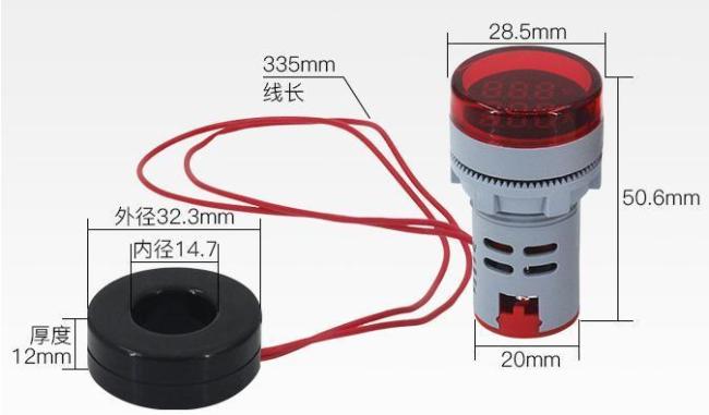 22mm AC LED Light Digital Voltage Current Meter Indicator Voltmeter Ammeter Frequency Meter