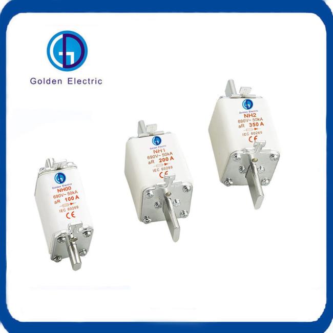 Good Quality HRC Ceramic Nh2 Type Blade Fuse Base with 500V 120ka Gg 250A 400A 630A HRC Fuse Link
