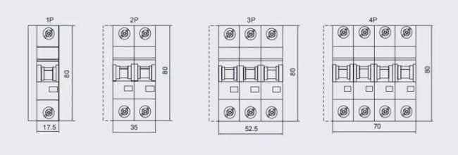 MCB Miniature Circuit Breaker 1p/2p/3p/4p 63A Mini Circuit Breaker for Solar Power System