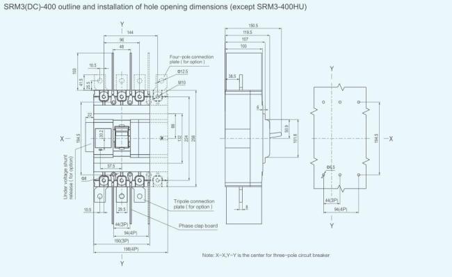 Three Phase DC 1000V 1500V 250A 320A 400A 630A 800A Molded Case Circuit Breaker MCCB