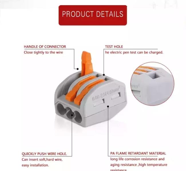 Universal Type Fast Connection Terminal 2pin 3pin 4pin 5pin 8pin Insulation Fast Spring Terminal