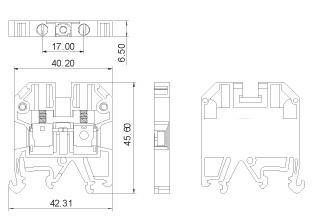 Sak Jxb Plastic 4mm2 Panel Mount Terminal Block Distribution Copper Material Terminal Blocks Connector