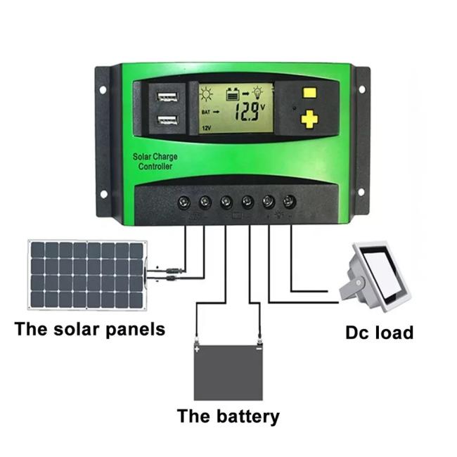 12V/24V 10A/20A/30A/40A/50A/60A PWM Solar Charger Controller with Solar Energy System