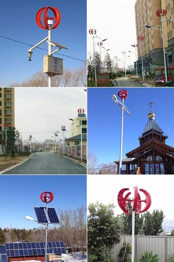 300W 400W 600W 800W 1000W 24V 48V Vertical Wind Generator Turbine for Home Hybrid Street Light