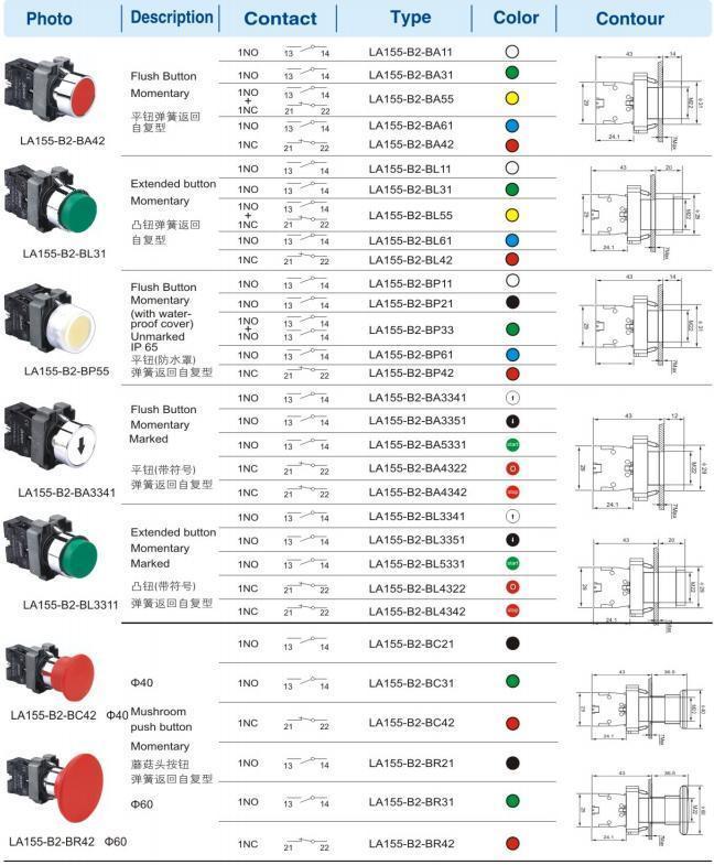 Position Switch 120V 240V LED Light Metal Selector Push Button