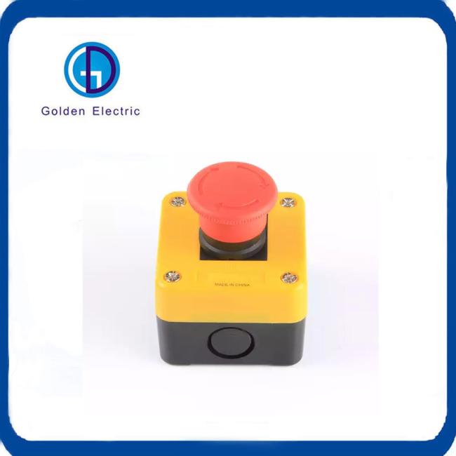 Red Mushroom Head Push Button Control Enclosure Single Hole Control Switch Box Emergency Control Box Pushbutton