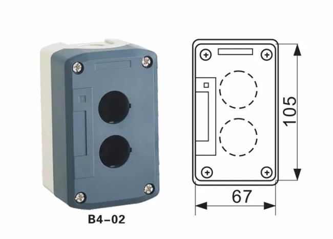 Push Button Switch Box 22mm Waterproof Plastic 2 Hole Pushbutton Control Box