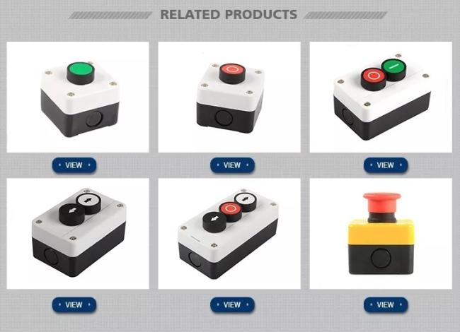 22mm Waterproof Start-Stop Functions Push Button Switch Control Station N/C N/O Selector Switch Pushbutton Control Box