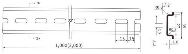 DIN Rail 15mm Width 5.5mm Height of 1 or 2 Meter M4 M6 Fixed Hole Industrial Steel DIN Rail