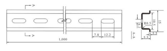 DIN Rail 15mm Width 5.5mm Height of 1 or 2 Meter M4 M6 Fixed Hole Industrial Steel DIN Rail