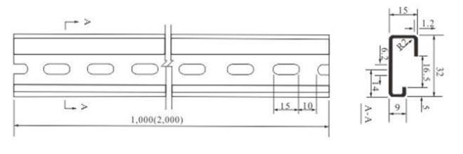 Th35-7.5 (1.5mm) Terminal Block Steel Mounting DIN Rails