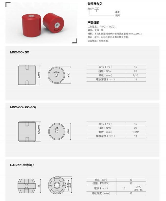 Mns 20X30 Busbar Insulators, Insulated Copper Conductor Busbar M6 Screw Isolator Busbar