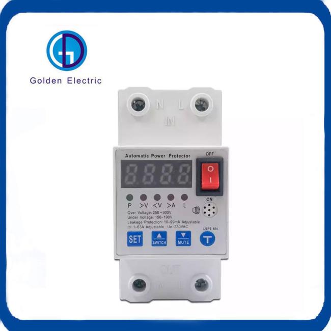 3p 63A Dinrail 230V Adjustable Over Under Voltage Protector Protective Device Overload Protection Relay