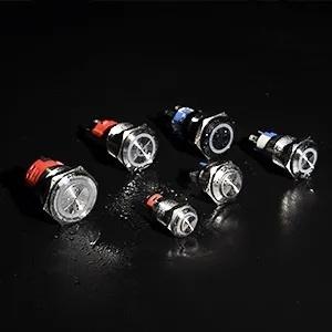 IP65 Waterproof High Head 12mm 12V Ring Illuminated Momentary Metal Push Button LED Switch
