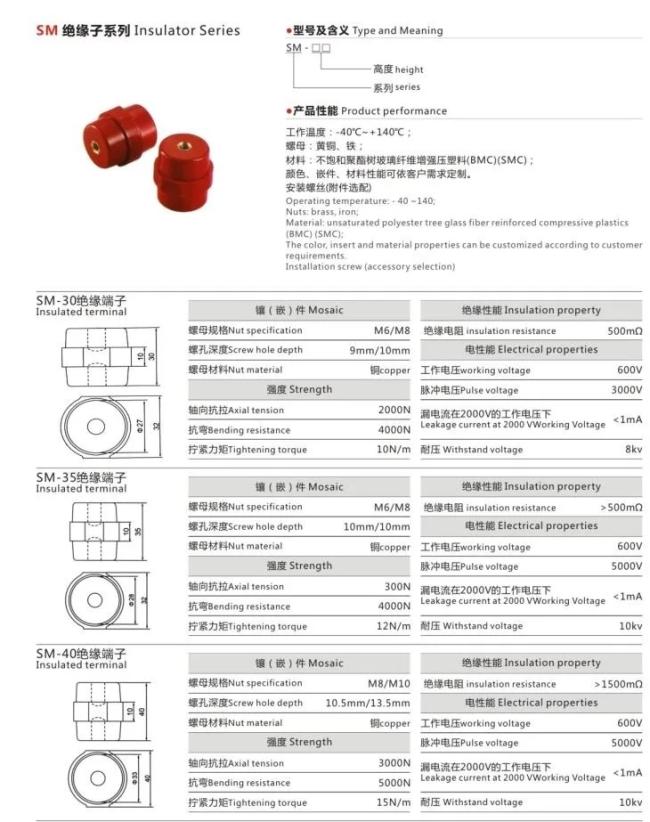 Best Quality Epoxy Resin Insulator Sm Series M4 M6 M8 M10 Screw Bus Bar Insulator Copper Barsbars for Switchgear
