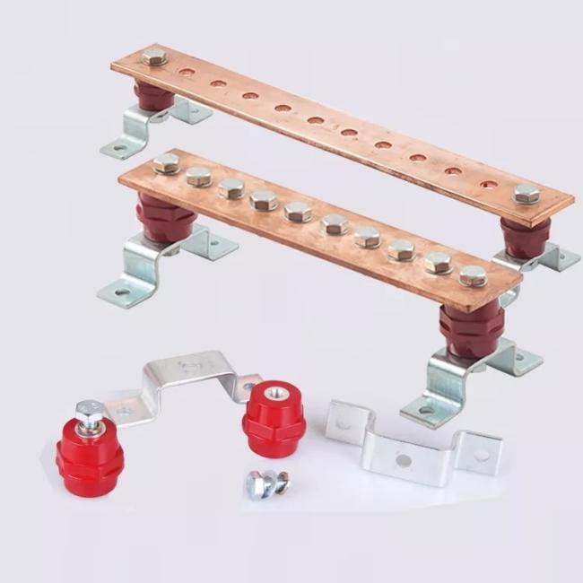Hot Sale Electrical Earthing Busbar Copper Grounding Bus Bar with Insulators for Grounding System