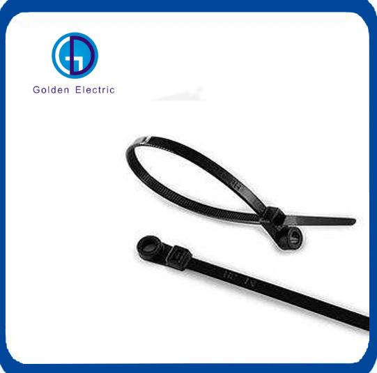 Jagasl Factory Sale Various Widely Used Plastic Nylon Push Fit Mountable Head Cable Tie with Round Head