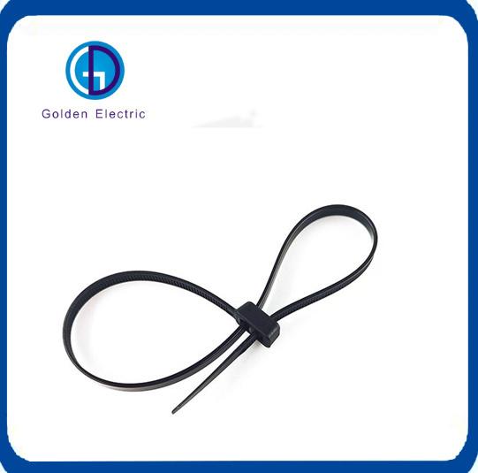 200 mm Black White Color Nylon Double Head Loop Cable Ties