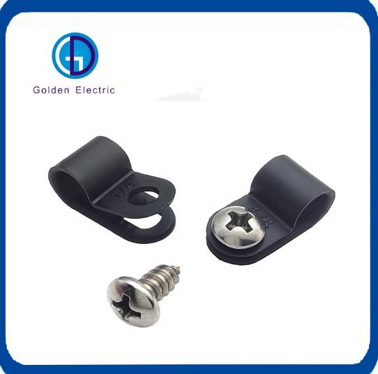 High Quality 6.35-7.9mm Plastic Nylon R Type Cable Clamp 1/4 Cable Holder Clip